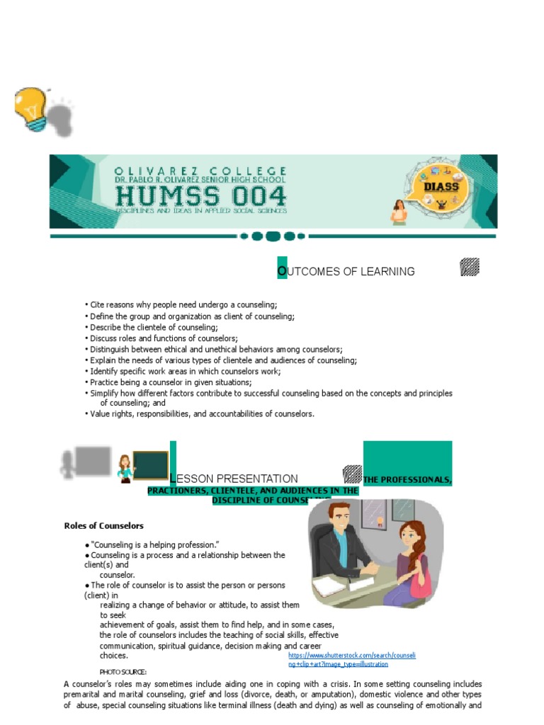 Humss 004 - Module 3 | PDF | Psychotherapy | School Counselor