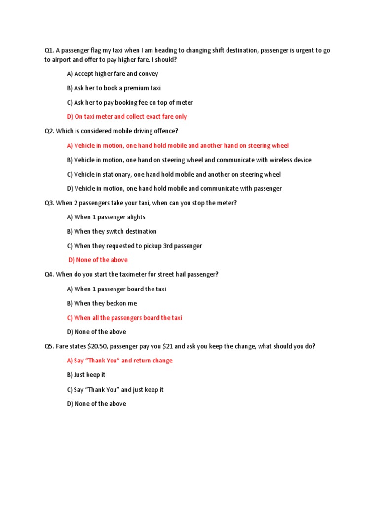 TDVL Answers | Download Free PDF | Taxicab | Traffic