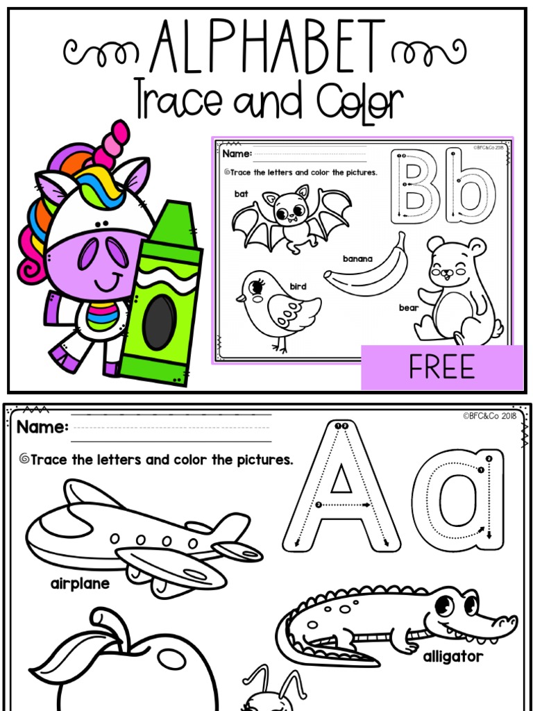 Alphabet Trace & Color-Unlocked | PDF