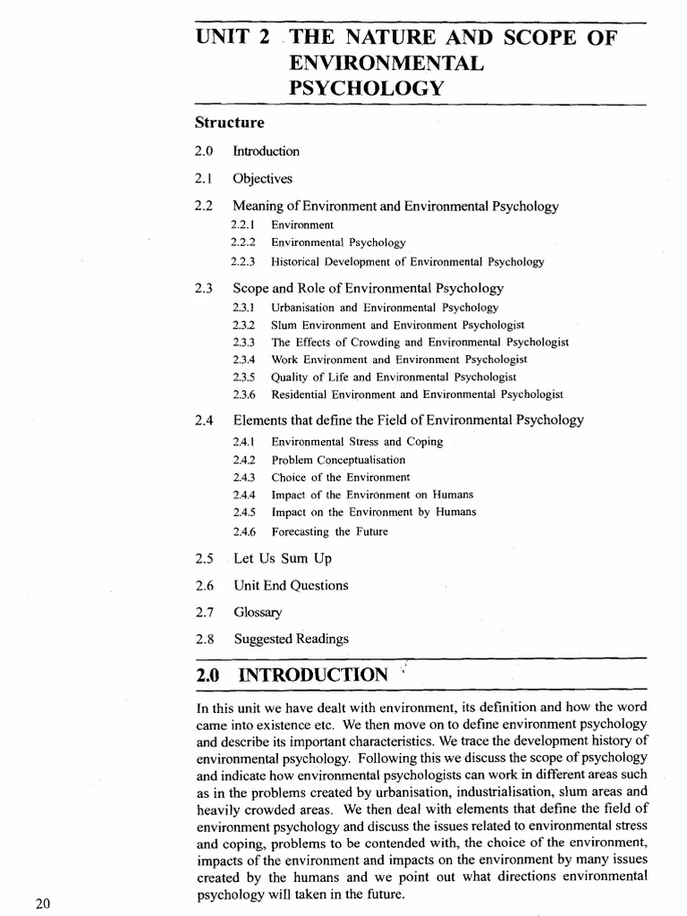 Envireomental Psychology | PDF | Psychology | Natural Environment