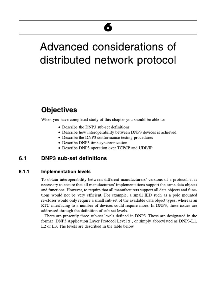 1.1 DNP3 Subset Level Definitions | PDF