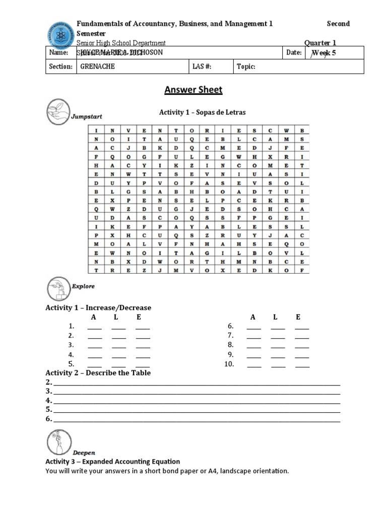 FABM 1 Week 5 | PDF | Career & Growth