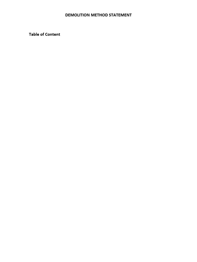 Demolition Method Statement | PDF | Safety | Personal Protective Equipment