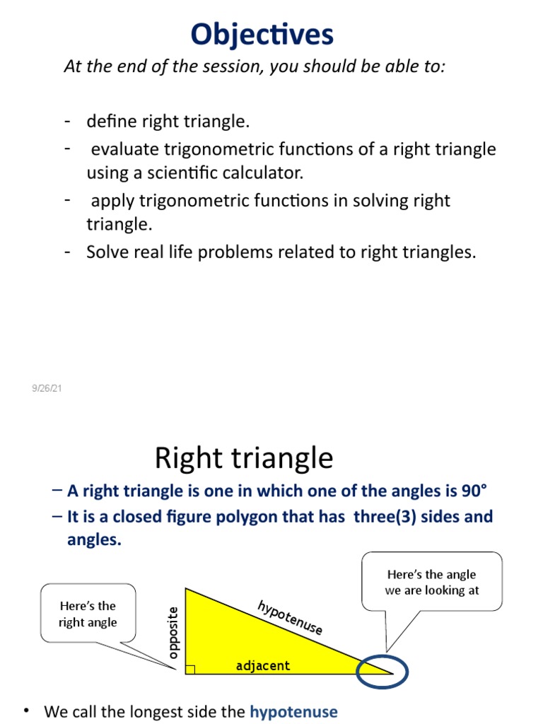 5 Right Triangle | PDF | Triangle | Trigonometric Functions