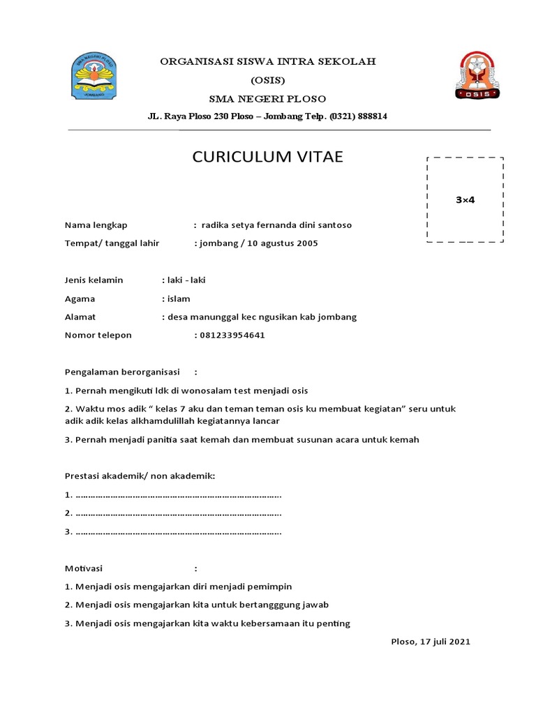 Cv. Osis | PDF