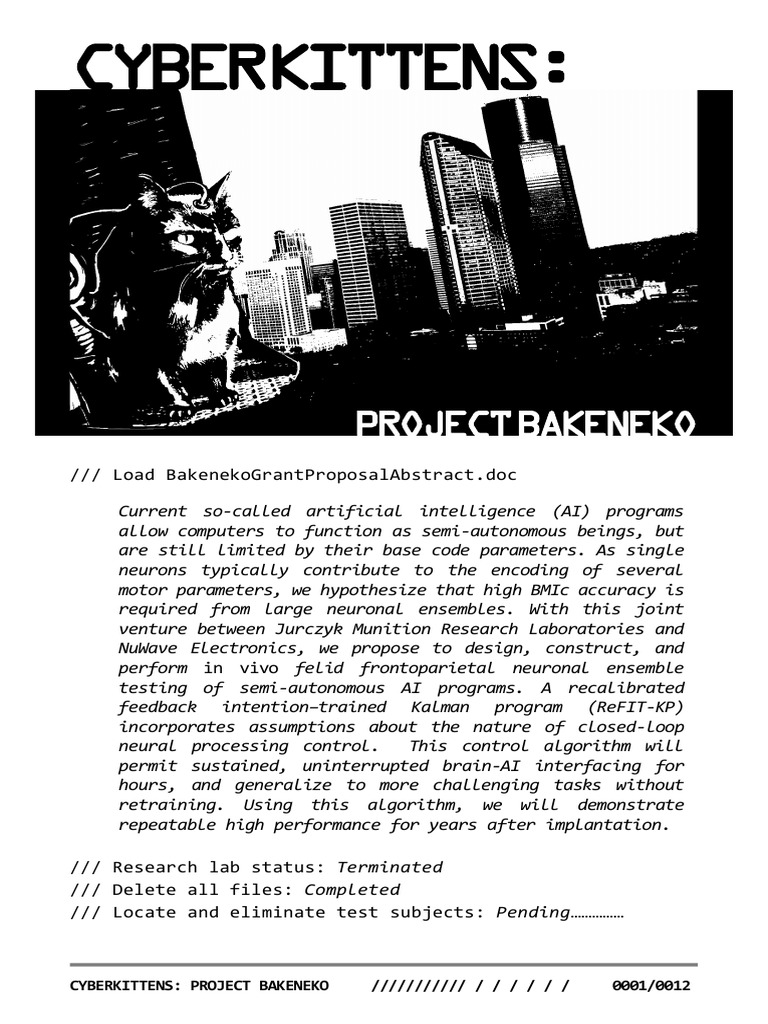 Cyber Kittens:: Project Bakeneko | PDF | Artificial Intelligence ...