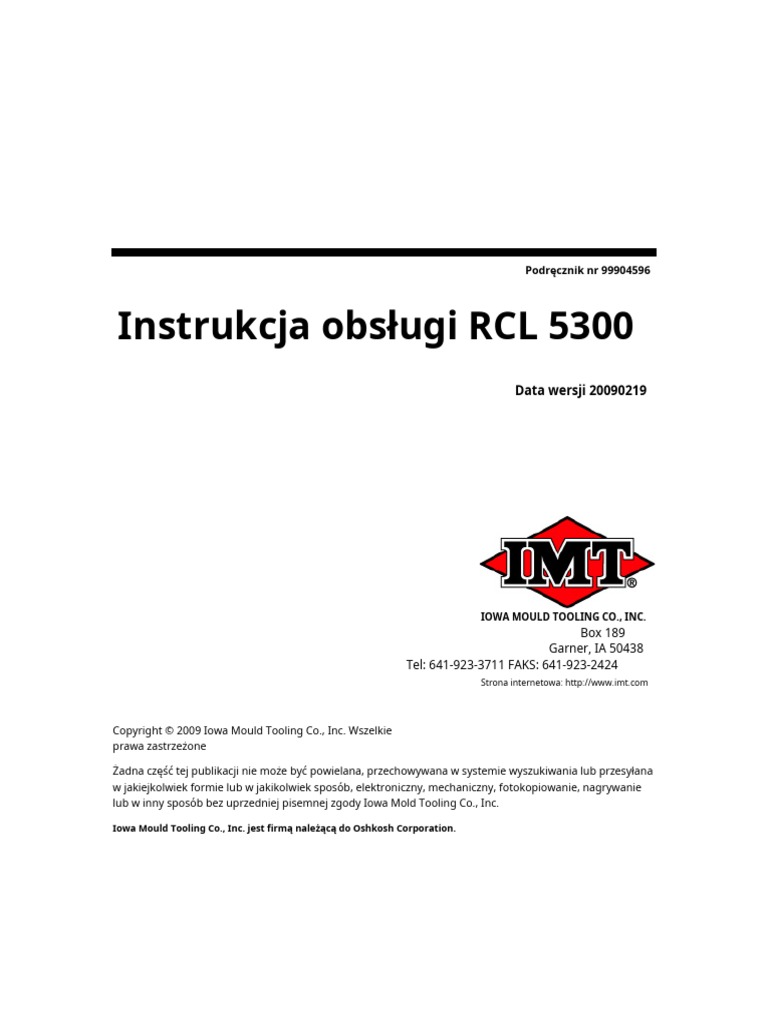 RCL 5300 Instruction Manual - 20090219.en - PL | PDF