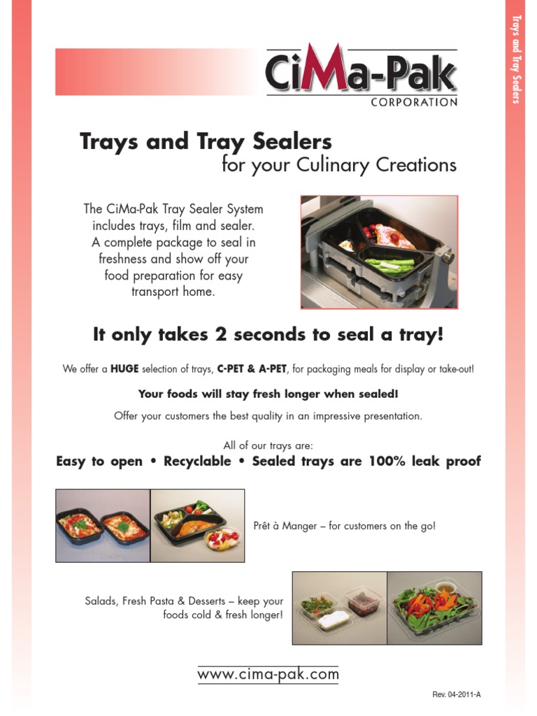 Trays and Tray Sealers: For Your Culinary Creations | PDF | Foods | Vacuum