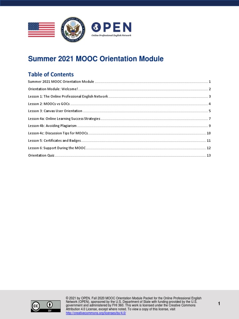 MOOC Orientation Module Downloadable Packet 2021 TM | PDF | Mobile App ...