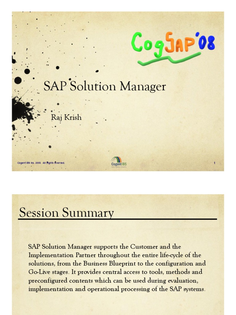 Sap Solution Manager1 | PDF