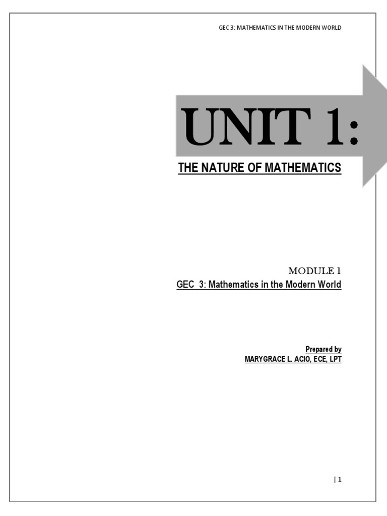 Unit 1:: The Nature of Mathematics | Download Free PDF | Pattern | Area
