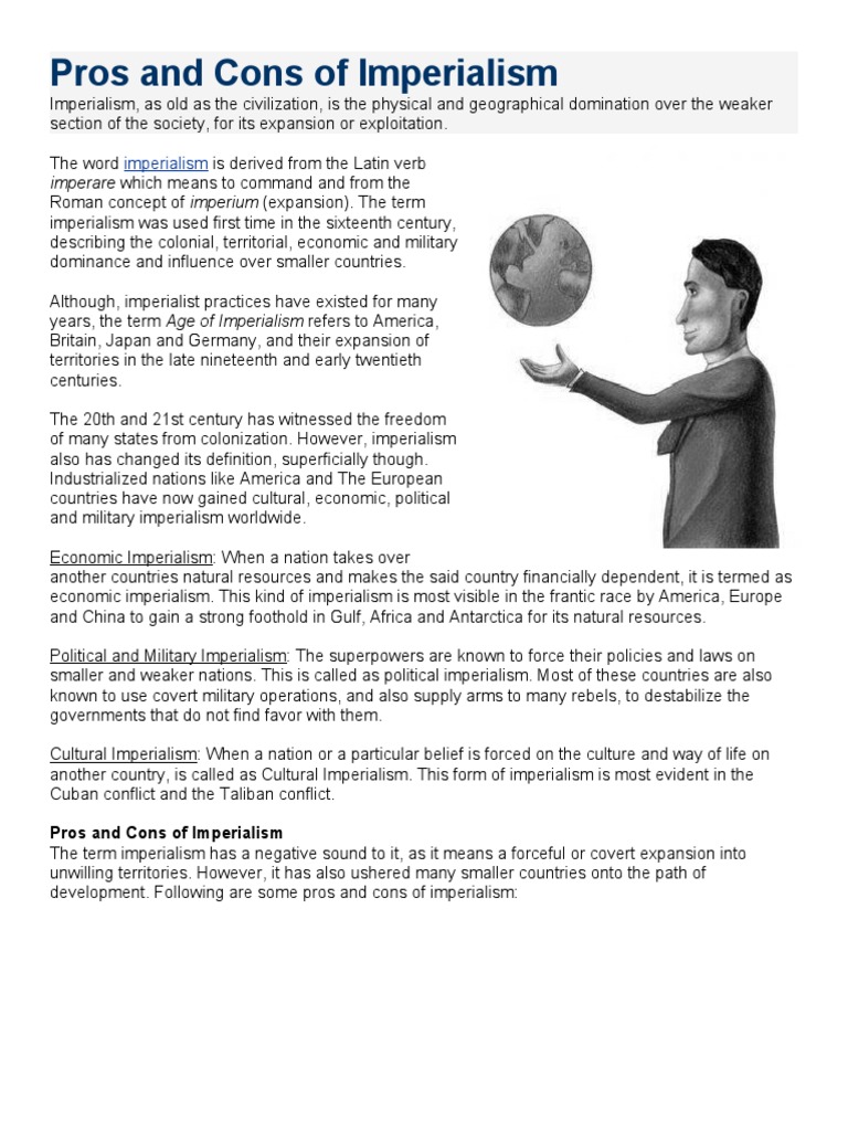 Pros and Cons of Imperialism | PDF | Imperialism | International Relations