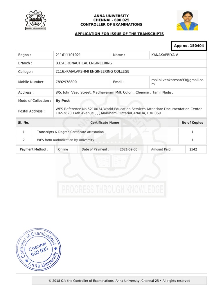 Anna University CHENNAI - 600 025 Controller of Examinations ...