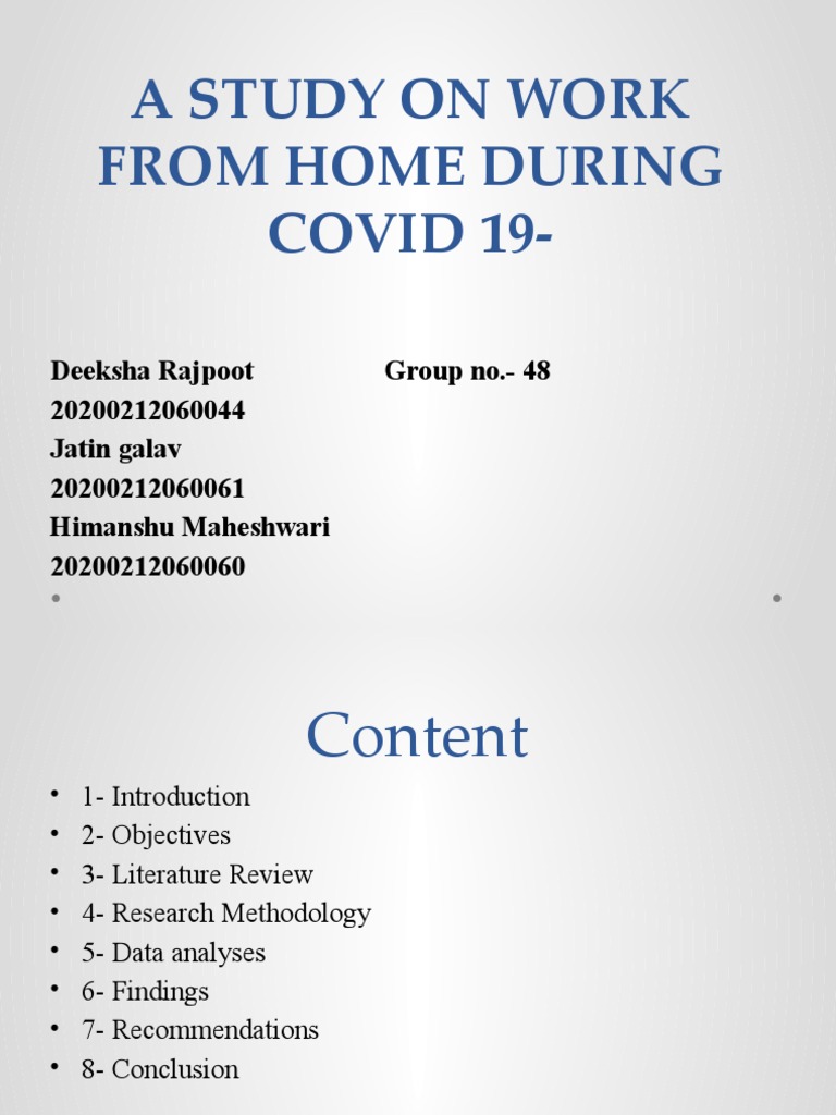 Research On WFH | PDF | Telecommuting | Business