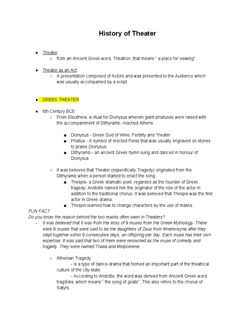 History of Theater | Download Free PDF | Theatre | Tragedy