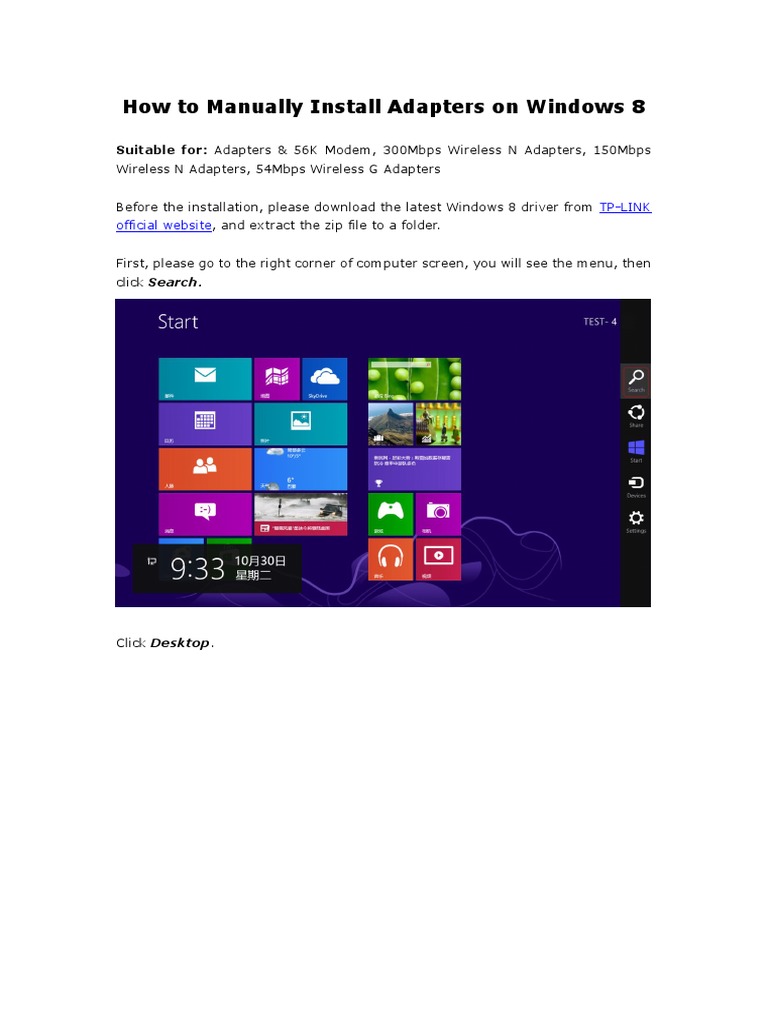 How To Manually Install Adapters On Windows 8 | PDF