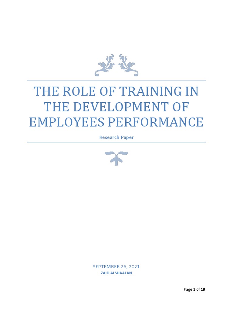 The Role of Training in The Development of Employees Performance | PDF ...