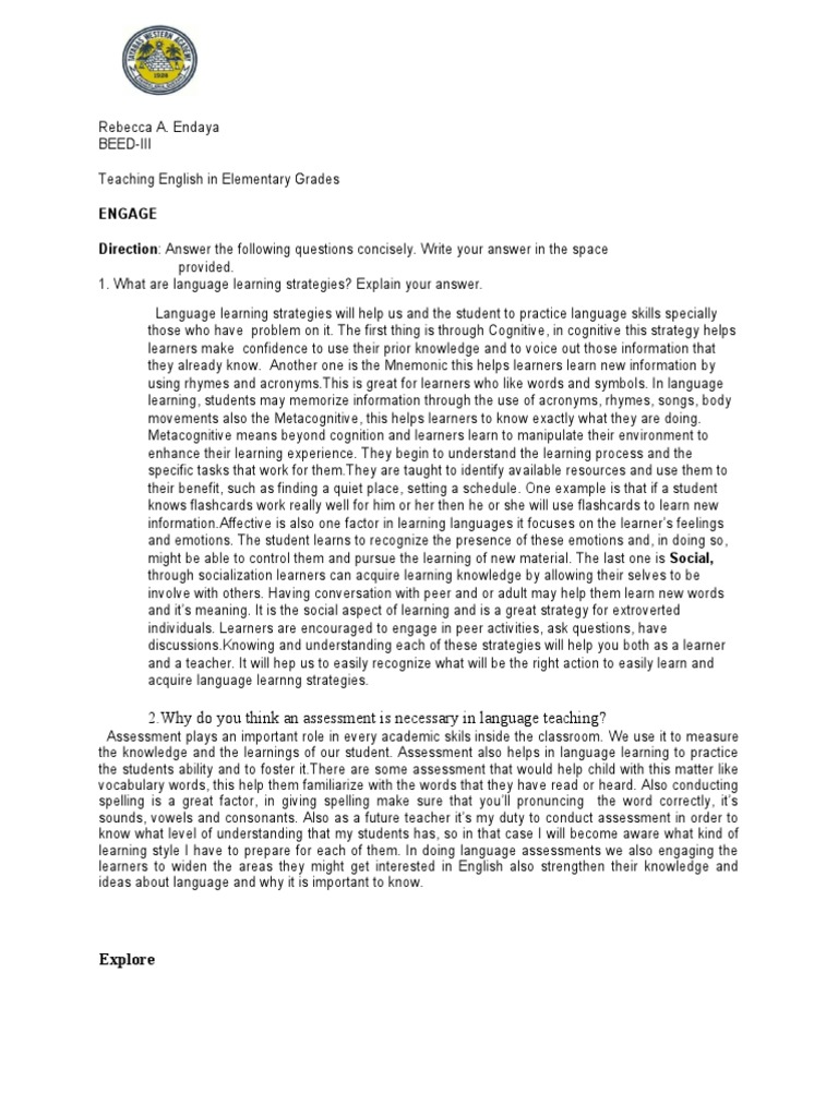 Teaching English Language Learning Strategies | PDF | Educational ...