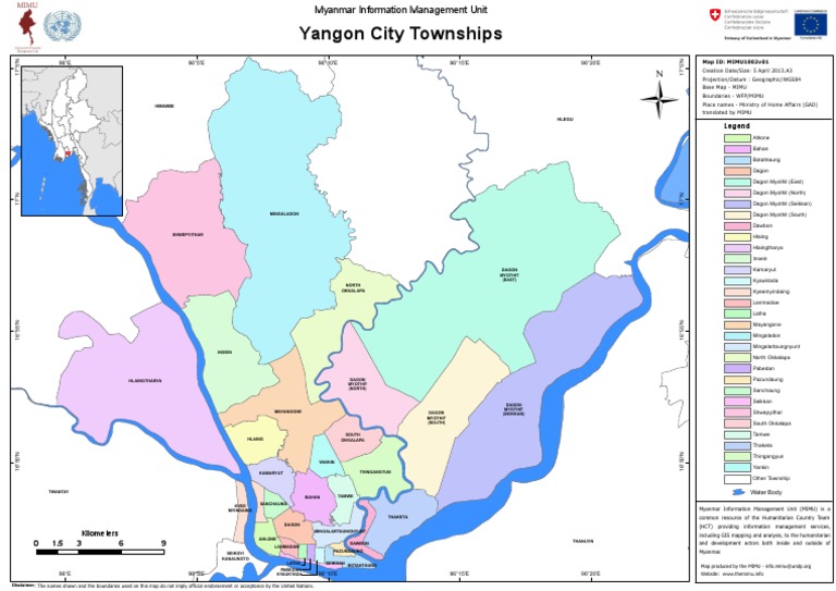 Org Map MSF-CH MIMU1002v01 Yangon City Township 05apr13 A3 | PDF ...