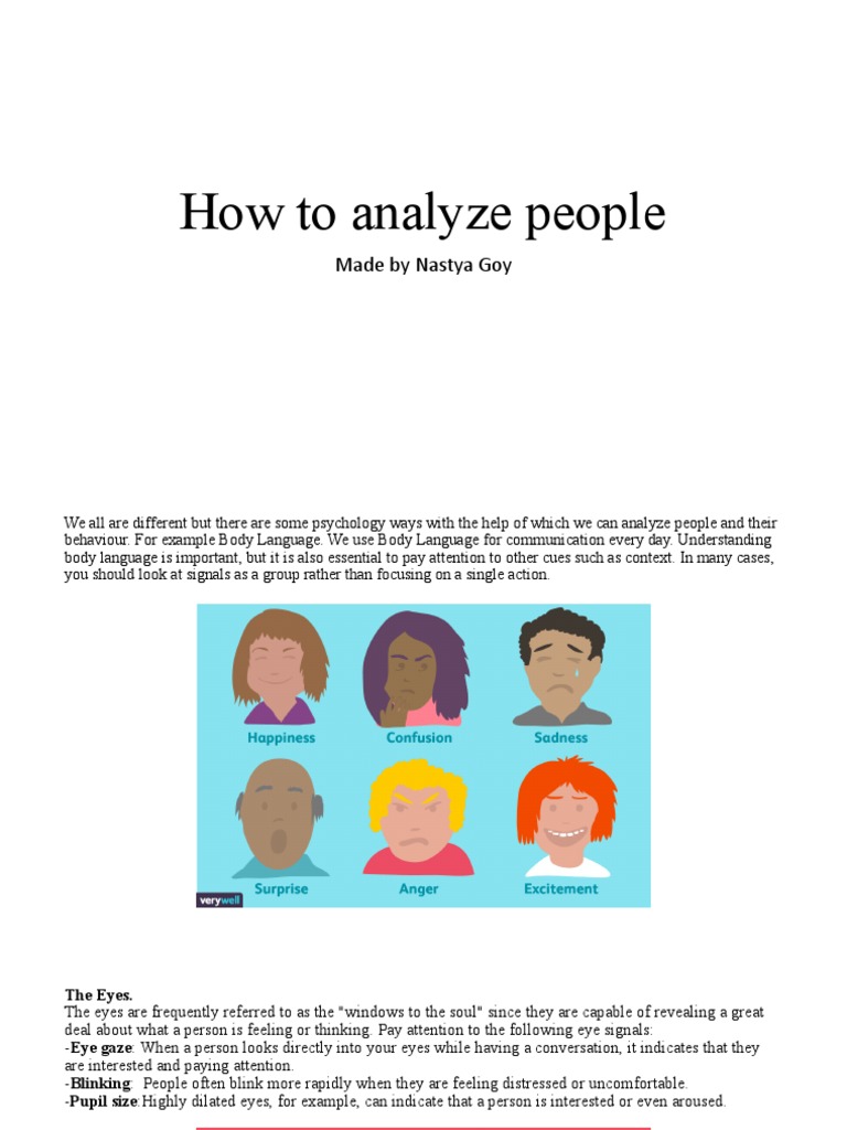 How To Analyze People | PDF