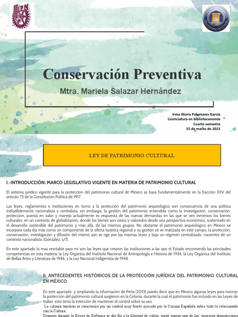 Ley de Patrimonio Cultural | PDF | México | Patrimonio cultural