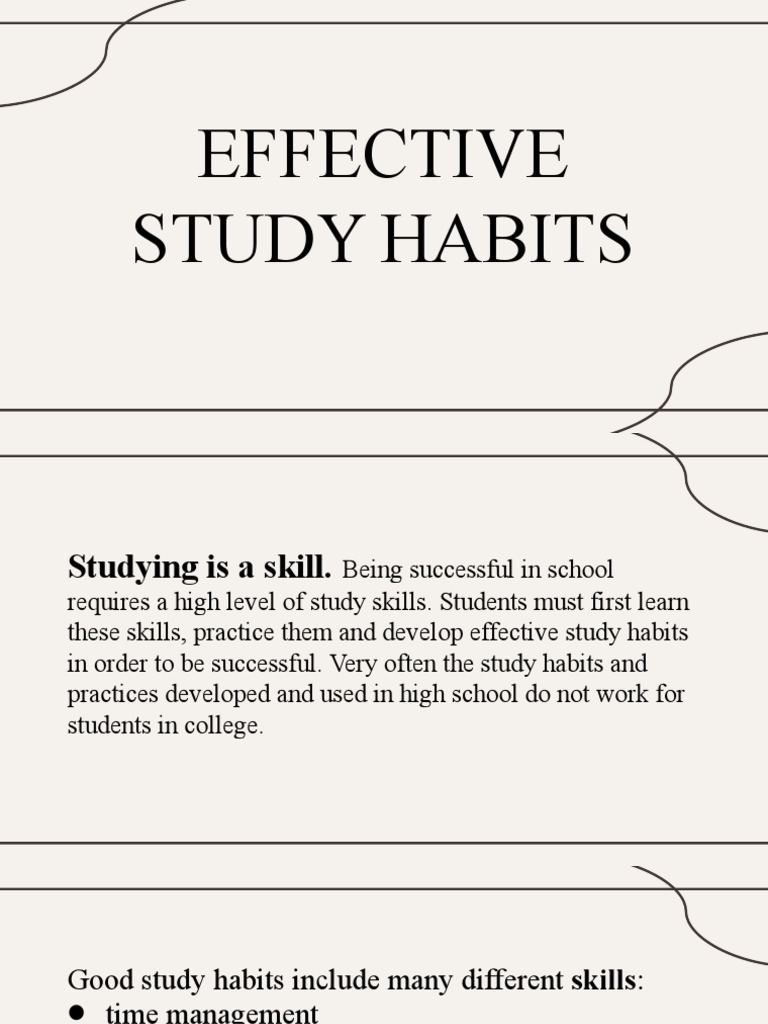 Effective Study Habits for Success | PDF | Learning | Study Skills