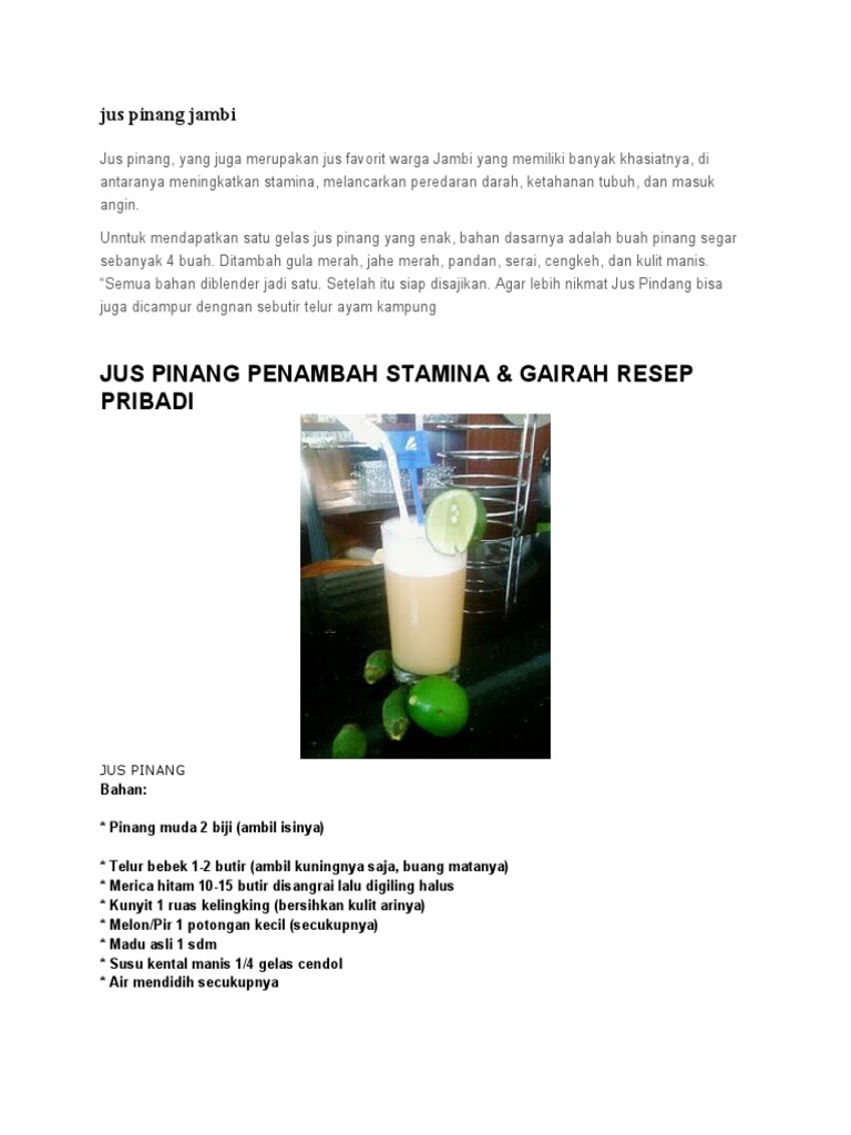 Jus Pinang Jambi | PDF