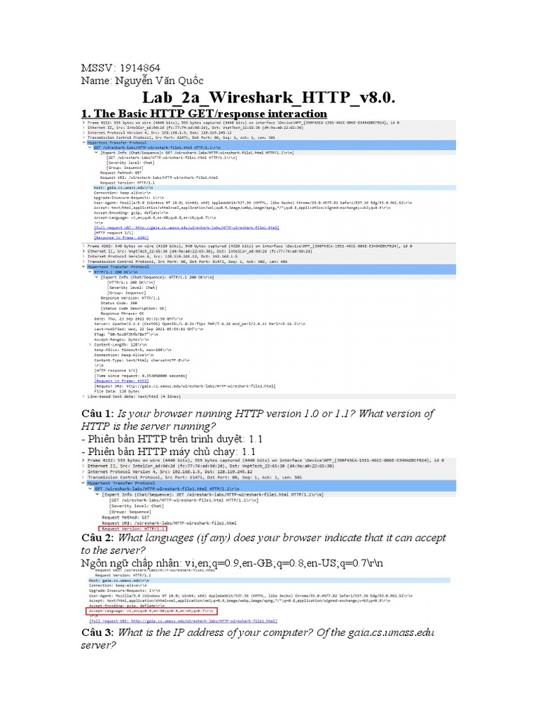 Analysis of HTTP Requests and Responses Captured in Wireshark | PDF | Hypertext Transfer ...