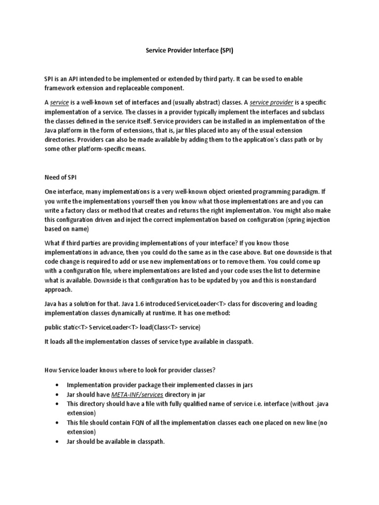 Design Pattern - Service Provider Interface (SPI) | PDF | Class ...