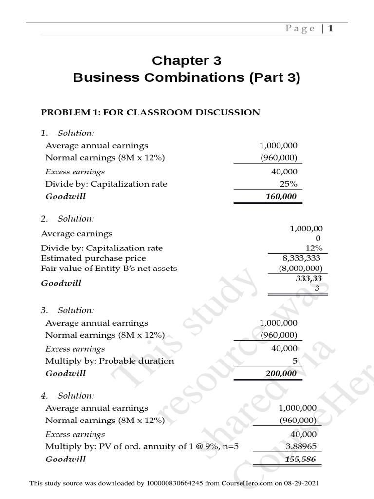 Business Combinations Guide | PDF | Goodwill (Accounting) | Equity ...