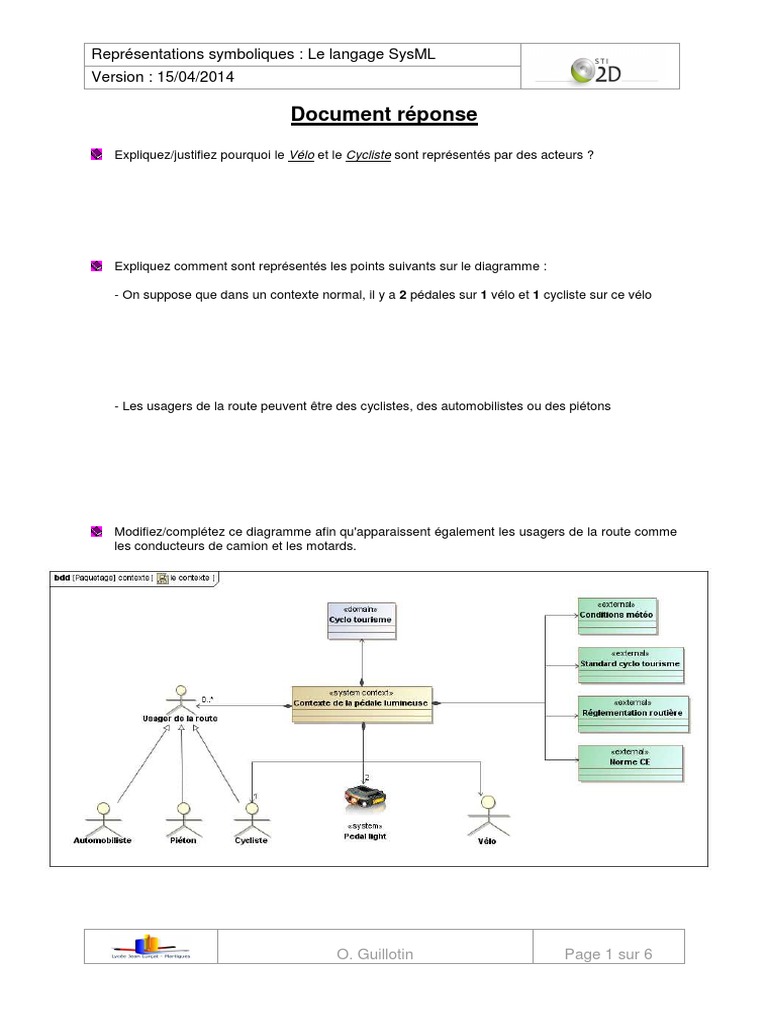 Document Réponse. Expliquez - Justifiez Pourquoi Le Vélo Et Le Cycliste ... Document Réponse. Expliquez - Justifiez Pourquoi Le Vélo Et Le Cycliste ...