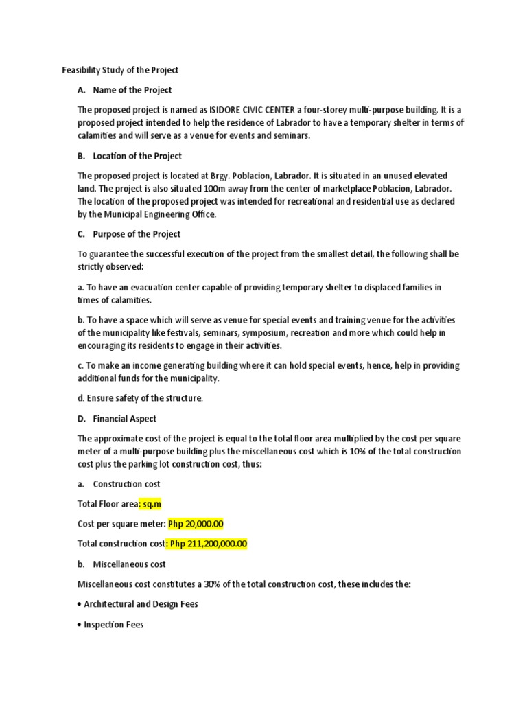 Feasibility Study of The Project | PDF | Sanitary Sewer | Plumbing