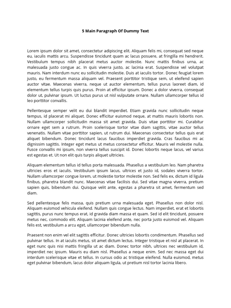 5 Main Paragraph of Dummy Text | PDF