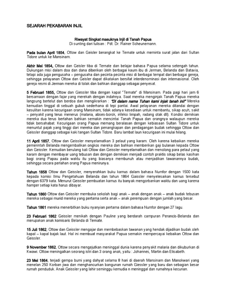 Sejarah Pekabaran Injil | PDF