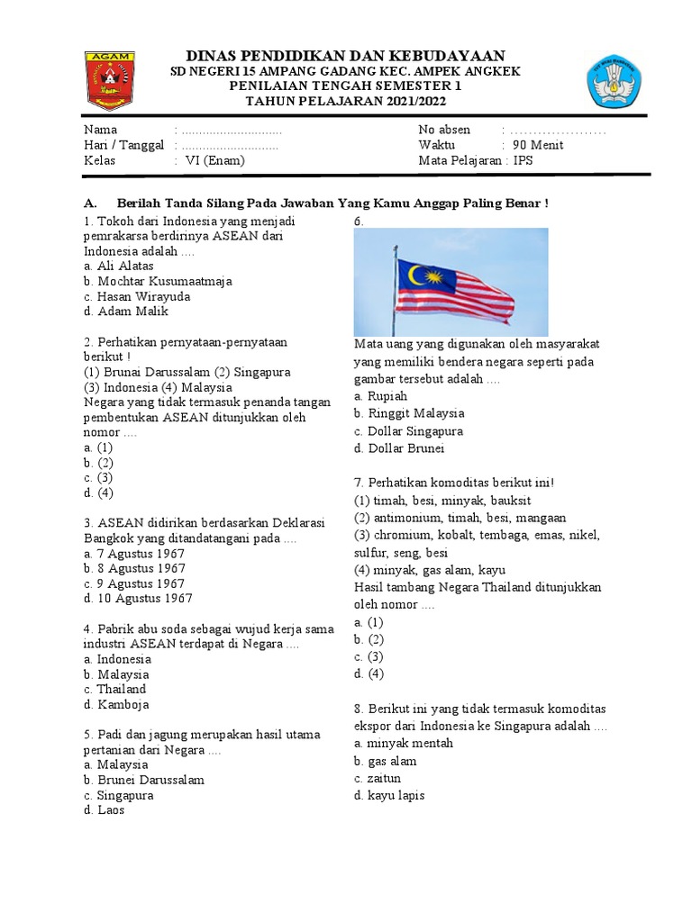 Soal UTS IPS Kelas 6 Semester 1 | PDF | Perjalanan