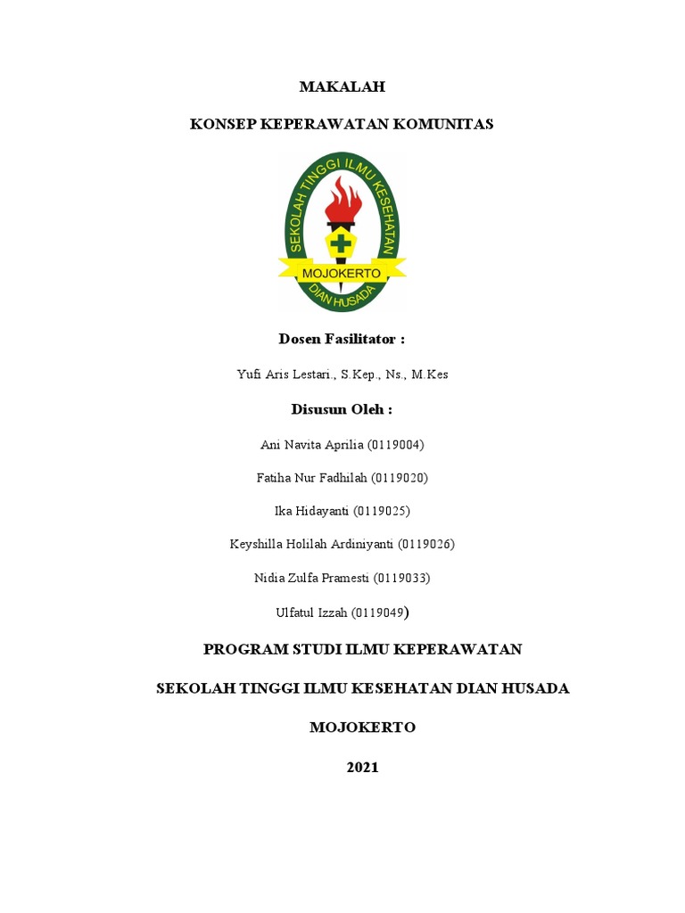 Kelompok 1 Makalah Konsep Keperawatan Komunitas | PDF | Pengembangan Diri