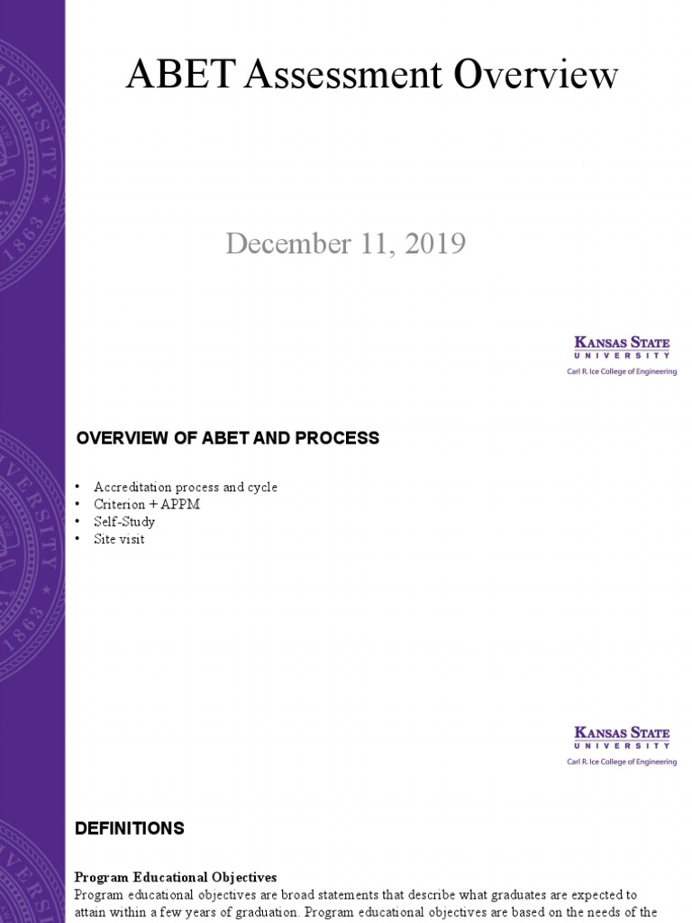 Abet Assessment Overview | PDF | Engineering | Evaluation