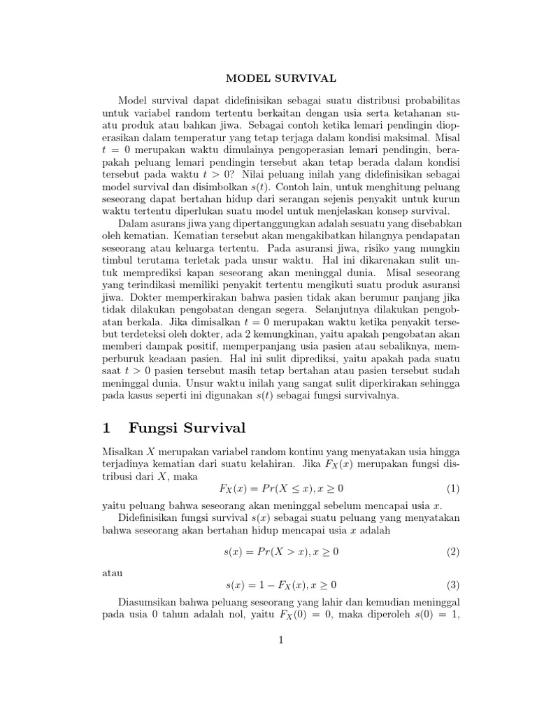 Model Survival dalam Asuransi Jiwa | PDF