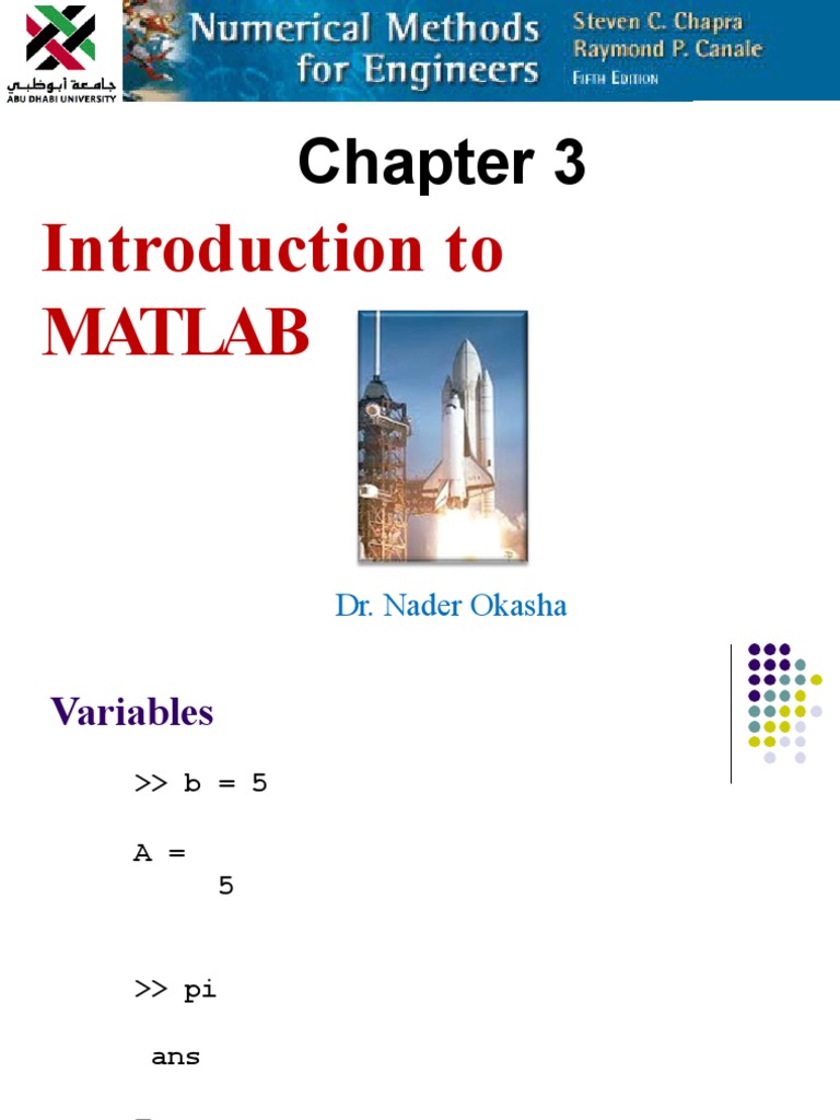 Chapter 3 Introduction To MATLAB | PDF | Matrix (Mathematics ...