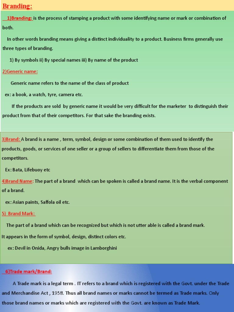 1) Branding:: 2) Generic Name | PDF | Brand | Retail