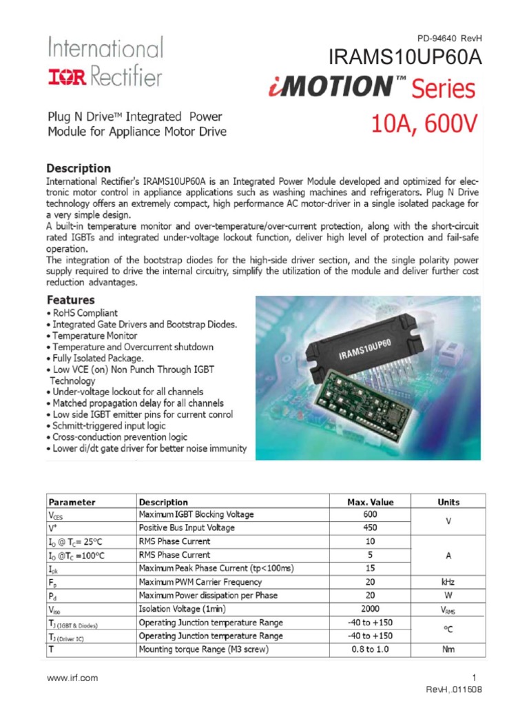Igbt Irams10up60a Ir | PDF | Capacitor | Electrical Components