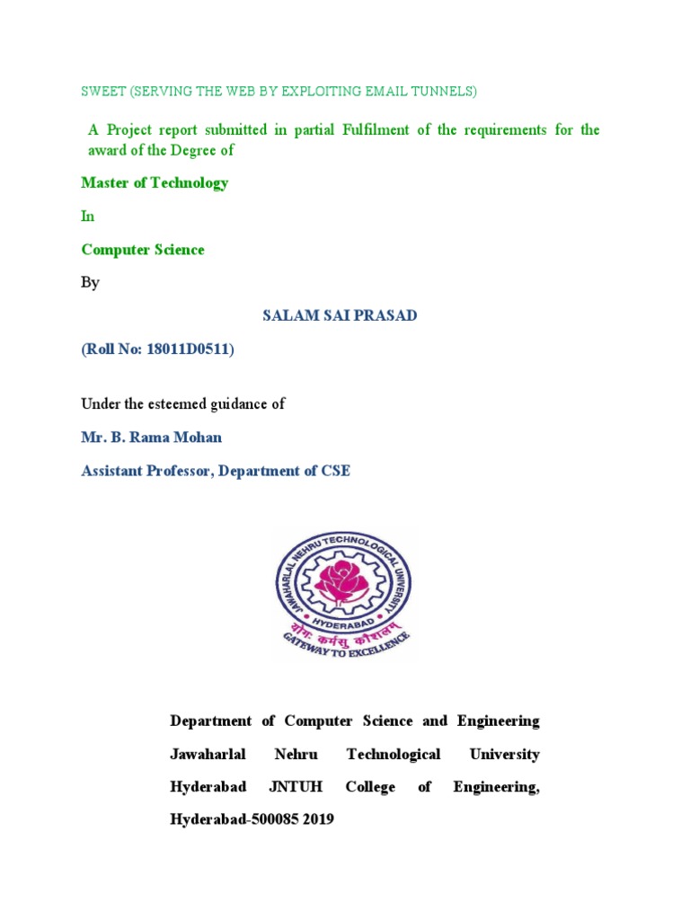 A Project Report Submitted in Partial Fulfilment of The Requirements ...