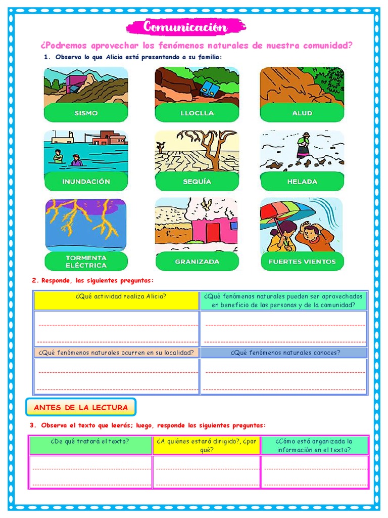 DIA 2 RECURSO ¿Podremos Aprovechar Los Fenómenos Naturales de Nuestra ...