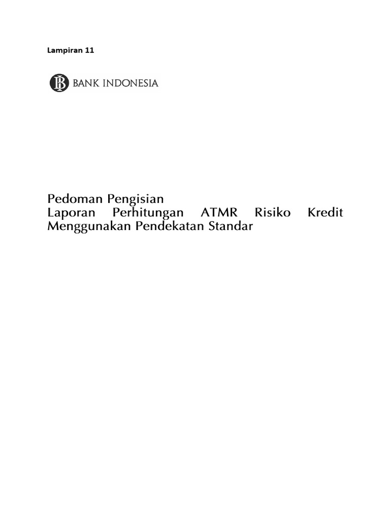 Pedoman Perhitungan ATMR Risiko Kredit | PDF