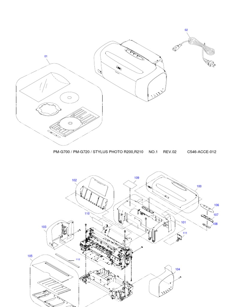 Epson R200,R210 visão explodida | PDF | Manufactured Goods | Equipment