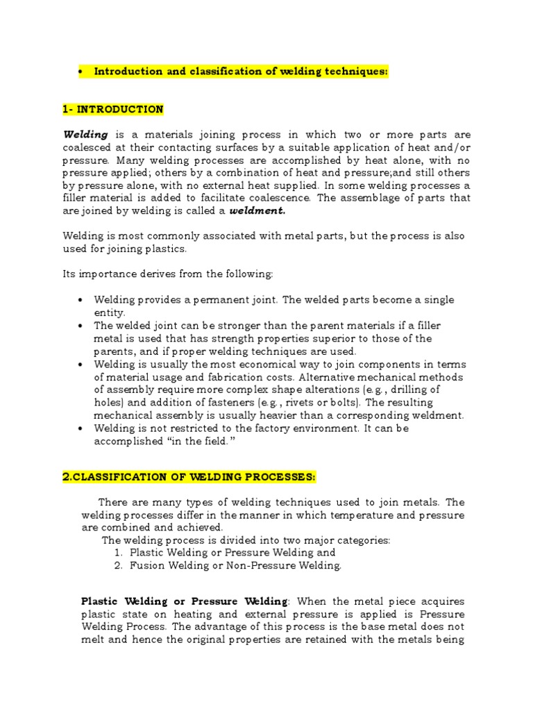 Introduction & Classification of Welding | PDF | Construction | Welding