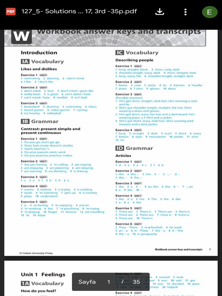 127 - 5 - Solutions Pre-Intermediate. Workbook. Keys | PDF | Fashion ...
