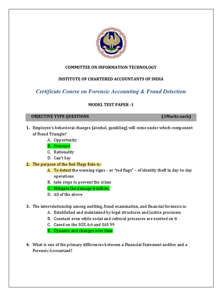 Fafd Sample Paper | PDF | Audit | Fraud