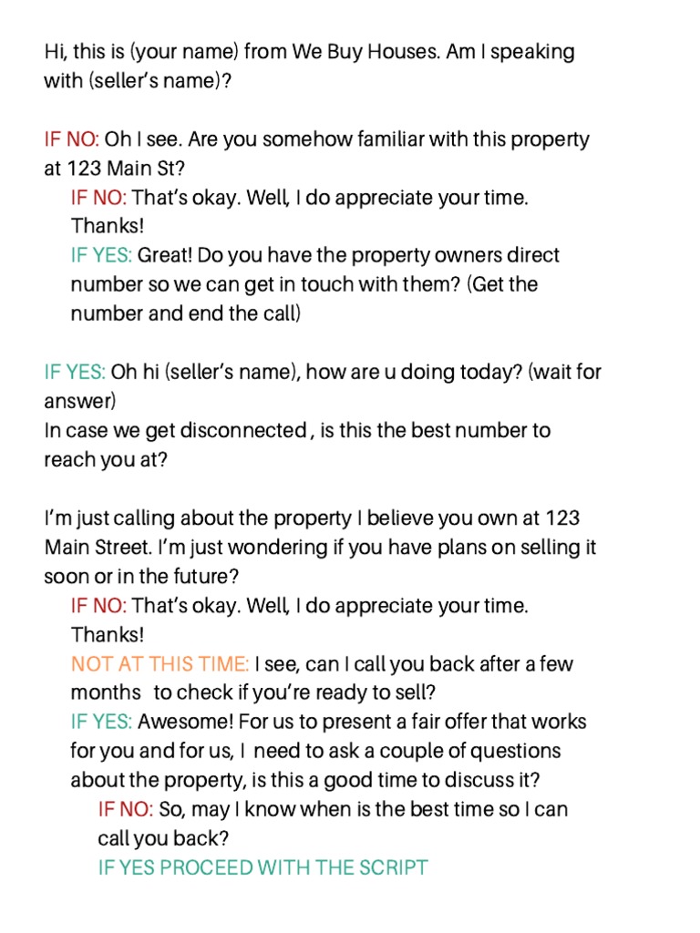 Cold Calling Script | PDF