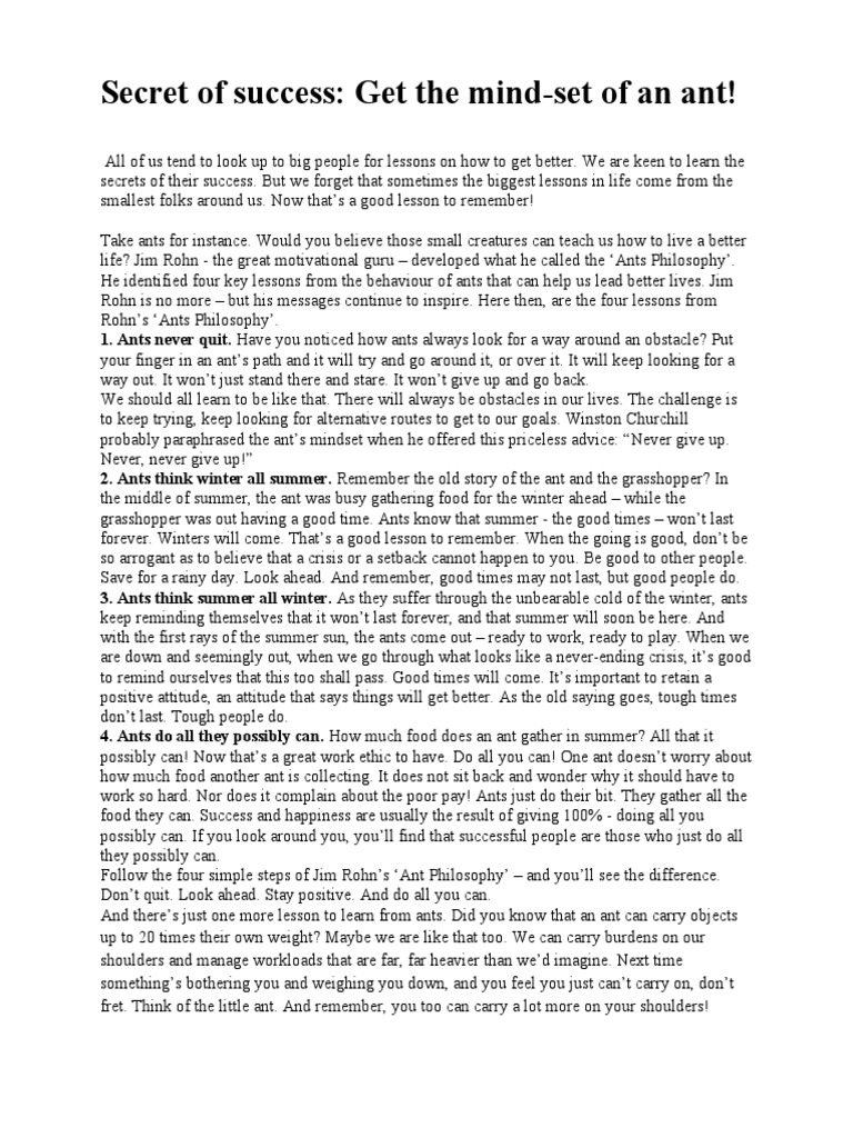 Success of Ants | PDF
